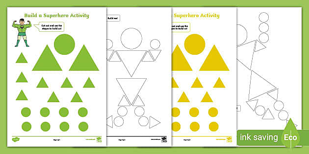  Build A 2D Shape Superhero Activity Circles And Triangles