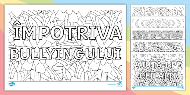 Împotriva bullyingului – Desene de colorat mindfulness