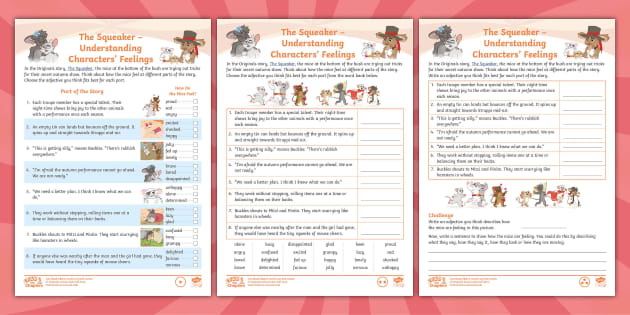 The Squeaker Understanding Characters' Feelings Activity