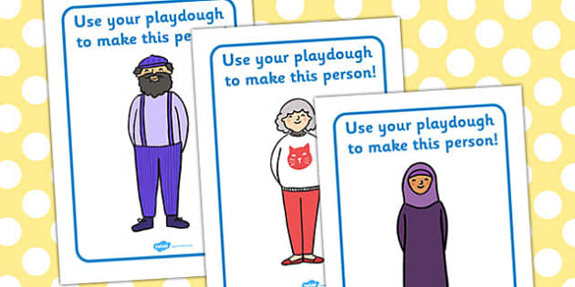 People Modelling Dough Mats (teacher made) - Twinkl