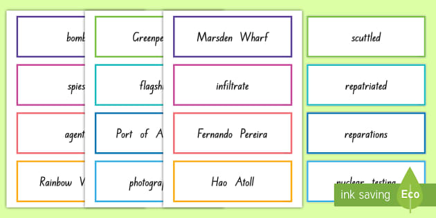 Rainbow Warrior Word Cards (teacher made) - Twinkl