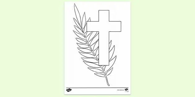 Cross And Crown Of Thorns Coloring Page