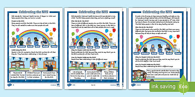 KS1 Celebrating the NHS Differentiated Reading Comprehension