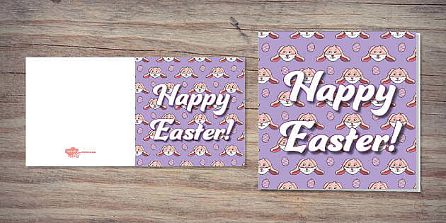 Purple Easter Bunny Pattern Card | Twinkl Party - Twinkl