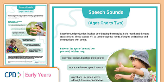 Speech Sounds (Ages One to Two) | Early Years CPD - Twinkl