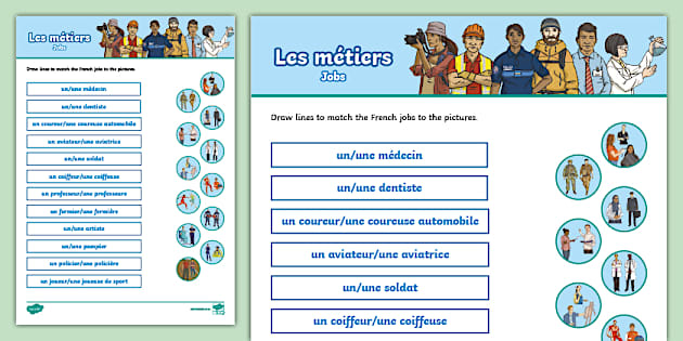 👉 French: Jobs and Professions Matching Activity - Twinkl