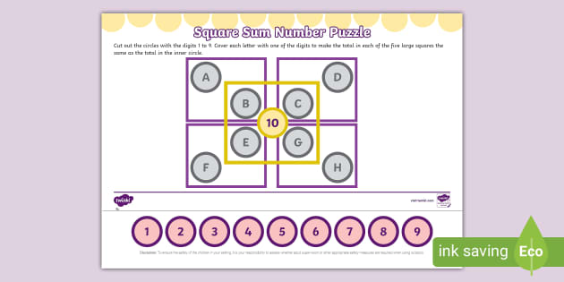 π Year 4 Square Sum Number Puzzle For Number Day - Twinkl π Year 4 Square Sum Number Puzzle For Number Day - Twinkl