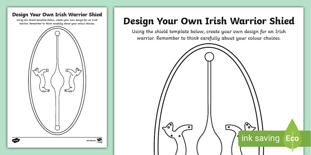Design Your Own Irish Warrior Shield Template (teacher made)