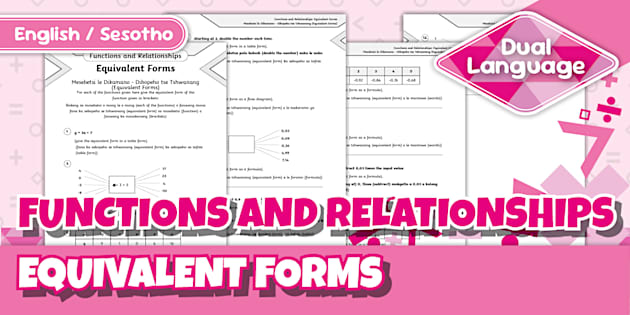 Grade 7 Maths - Term 3 - Functions and Relationships: Equivalent Forms ...