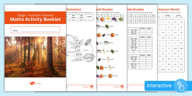 Stage 7 Autumn Maths Activity Booklet (teacher made)