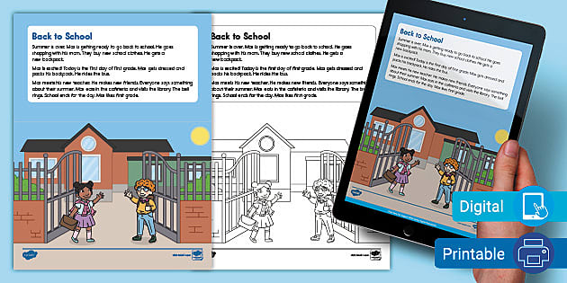 Back To School Reading Comprehension Activity | First Grade