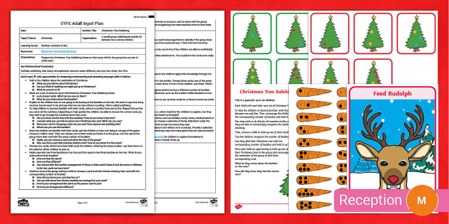EYFS Christmas Tree Subitising Adult Input Plan and Pack