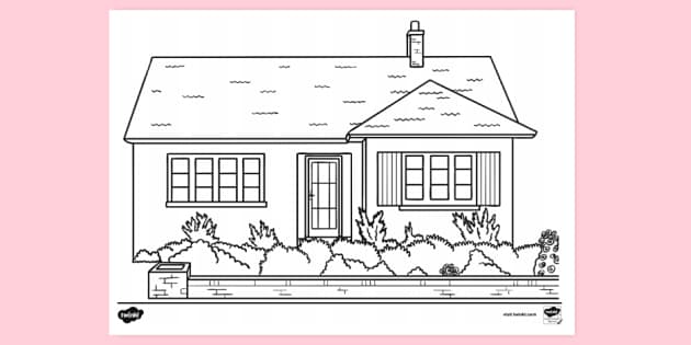 Bungalow Colouring | Colouring Sheets (teacher made)