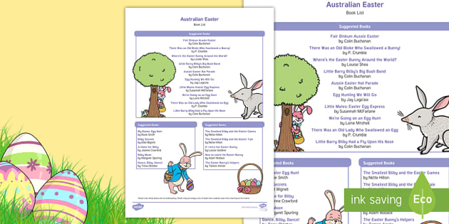 Australian Easter Book List (Hecho por educadores) - Twinkl