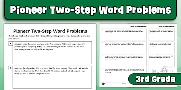 Pioneer Two-Step Word Problems for Third Grade