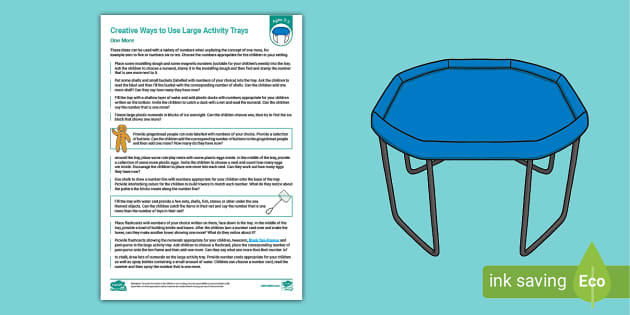 👉 EYFS Creative Ways to Use Large Activity Trays: One More