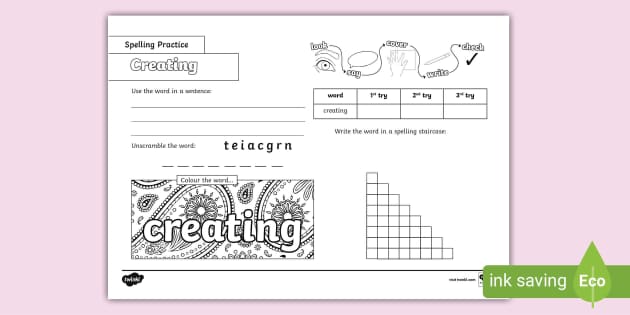 Creating Spelling Practice Worksheet (Teacher-Made) - Twinkl Creating Spelling Practice Worksheet (Teacher-Made) - Twinkl