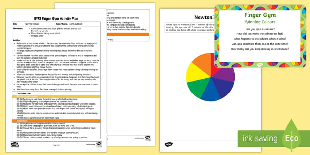 Eyfs Spinning Colours Finger Gym Plan And Resource Pack