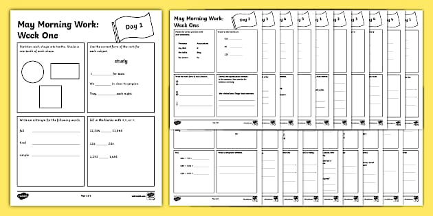 Third Grade May Morning Work Bundle (teacher made) - Twinkl