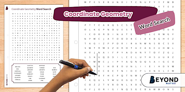 Coordinate Geometry Word Search