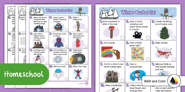 Winter Bucket List (Teacher-Made) - Twinkl