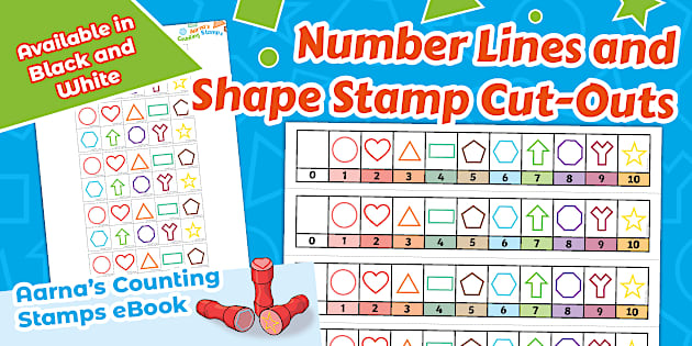 Aarna's Counting Stamps - Shape Stamp Cut-Outs and Number Lines