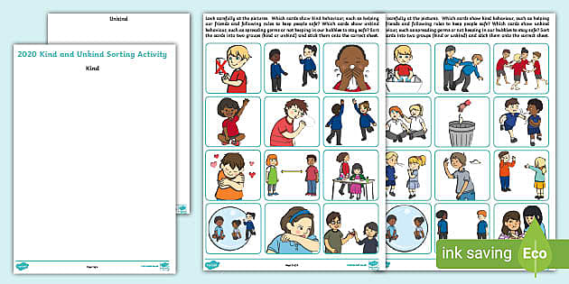 2020 Kind and Unkind Sorting Activity (teacher made)