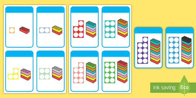 Build a Tower Number Shapes 1-10 Counting Challenge Cards