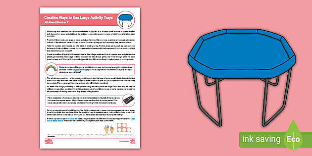 EYFS Creative Ways to Use Large Activity Trays: All About Number 7