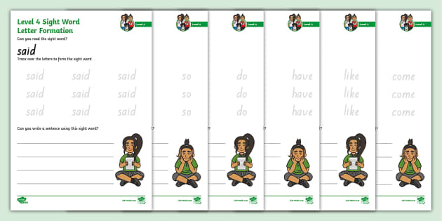 Twinkl Phonics Level 4 Sight Word Letter Formation - Twinkl