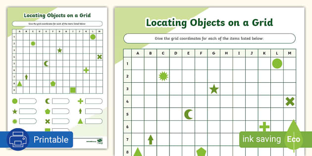 Locating Objects On A Grid Activity Sheet Teacher Made