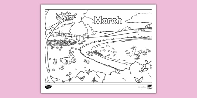 march coloring pages for kindergarten