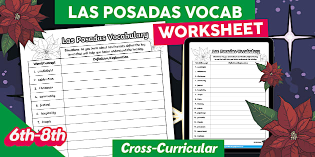 Las Posadas Words Activity for 6th-8th Grade | Twinkl USA