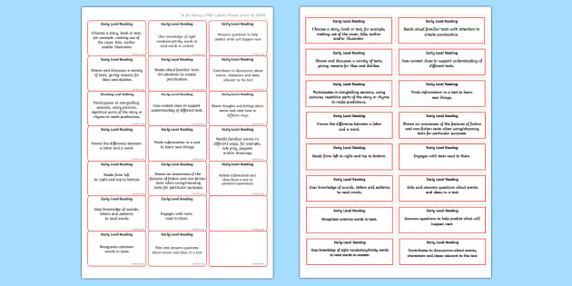 *NEW* CfE Early Level Reading Benchmark Assessment Stickers-Scottish