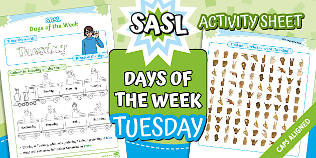 FP - SASL - Days of the Week - Tues - Activity Sheet (CAPS)