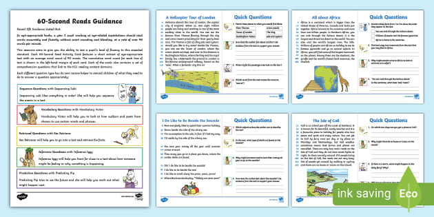 KS1 60-Second Reads: Places Activity Pack - Twinkl