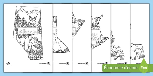 Activité de coloriage des provinces et territoires du Canada