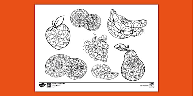 Fruit Mandala Colouring Page (Teacher-Made) - Twinkl