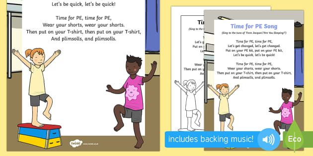 Time for P.E. Song (teacher made)