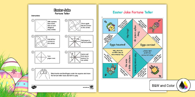 Easter Joke Fortune Teller (teacher made) - Twinkl