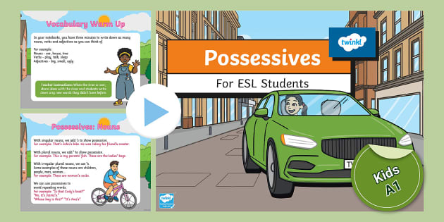 ESL Possessives PowerPoint Lesson [Kids, A1] (teacher made)