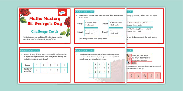 👉 Year 3 Maths Mastery St. George's Day Challenge Cards