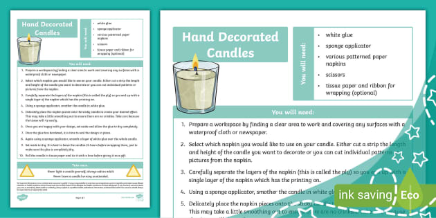 Hand-Decorated Candles (teacher made) - Twinkl