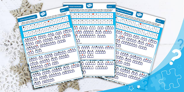 Winter Games Secret Code Breaker - L3 - Twinkl - Puzzles