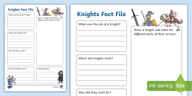 Knights Fact File Template (Teacher-Made)