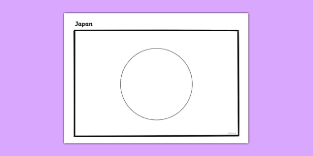 Japan A4 Colouring Flag (teacher made) - Twinkl