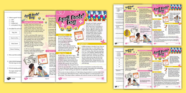 UKS2 April Fools' Day Differentiated Comprehension Activity