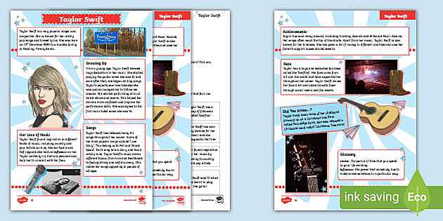 LKS2 Taylor Swift Differentiated Reading Comprehension