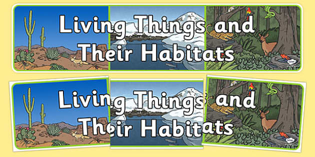 FREE! - Living Things and Their Habitat Display Banner - animals, banner