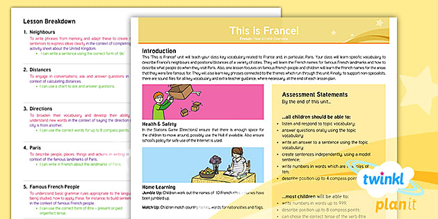 FREE! - French: This is France! Year 6 Planning Overview